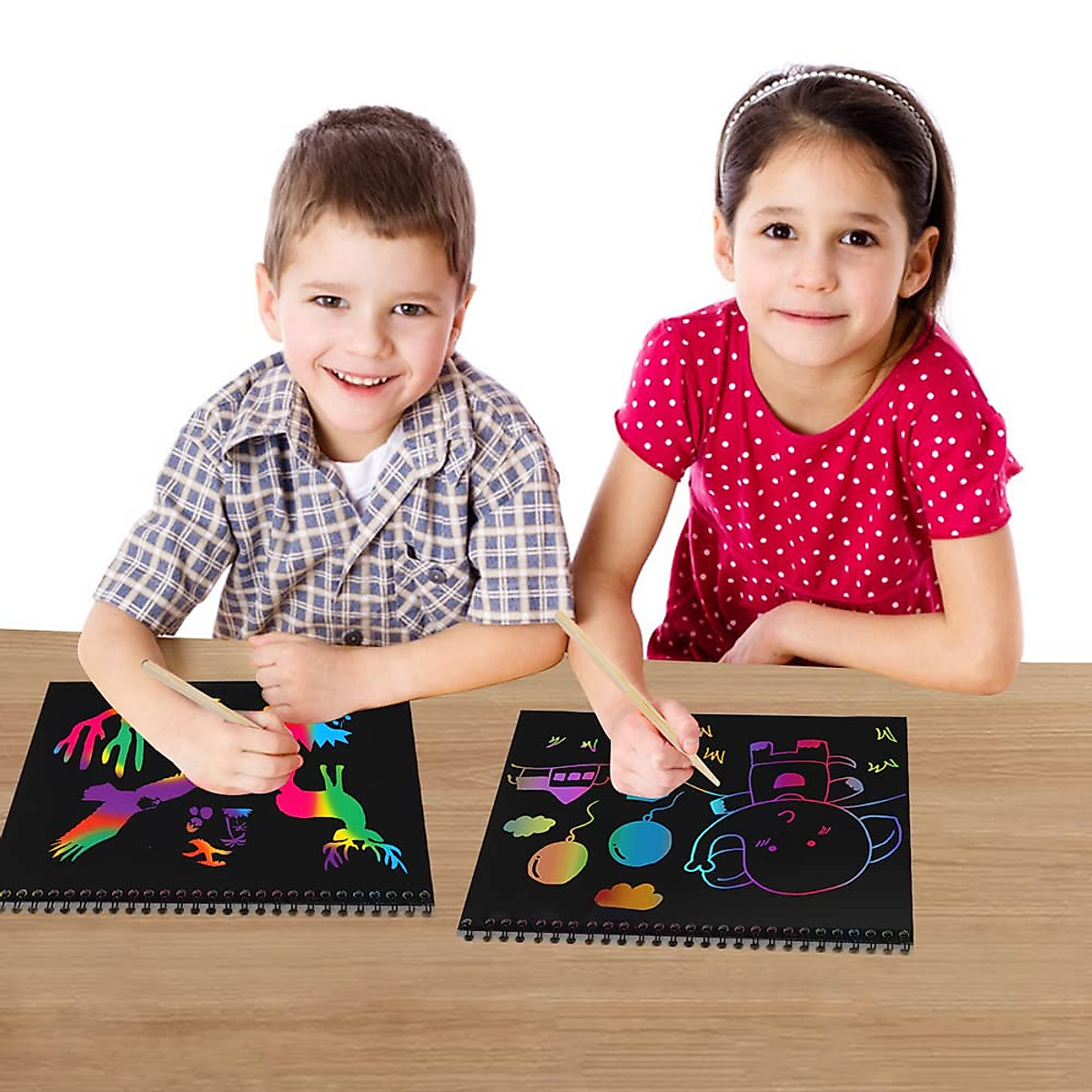 MBJRFU Scratch Art Books for Kids Rainbow Scratch Paper for Best Gifts
