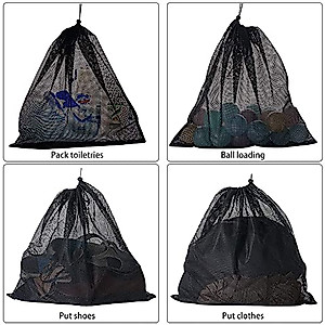 6 pcs Large Pump Barrier Bag,18.5"x 18.5" With Drawstring Pond Mesh Pump Filter Bag For Pond Biofilters Aquarium Filtration And Outdoor Swimming Pool Media Bags(Black)