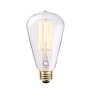 Globe Electric 83008 60W Vintage Edison S-Type Galeon Clear Glass Dimmable Incandescent Light Bulb, E26 Base, 220 Lumens