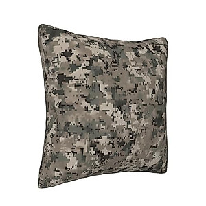 AdaNti Army Digital Camouflage Print Corduroy Throw Pillow Covers Soft Square Throw Pillow Case Home Decorations for Bed Sofa Living Room 16"x16"