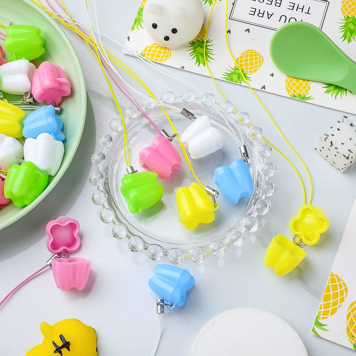 60 Pieces Lost Teeth Saver Necklace Organizer Milk Teeth Storage Box Necklace Cute Fairy Baby Teeth Keepsake Holder Children Teeth Save Box for Lost Teeth Storage Box, Children's Day Gifts