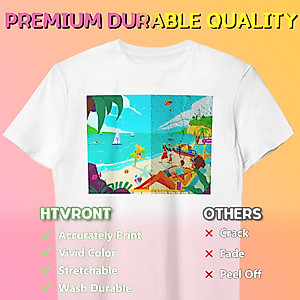 HTVRONT Heat Transfer Paper for Light T Shirts -25 Sheets 8.5x11" Iron on Transfer Paper for Inkjet & Laser Printer, Stretchable & Durable Printable Heat Transfer Vinyl, Easy to Use