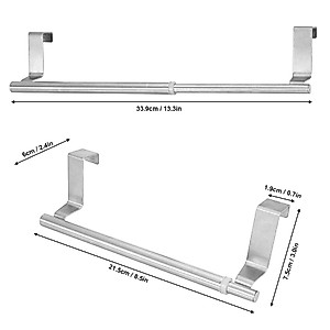Over Door Towel Rail Holder, Towel Rack for Cabinet Retractable Stainless Steel Kitchen Over Cabinet Towel Bar Rack Shelf No Drilling (Single bar Small Size)