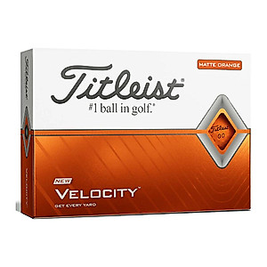Titleist Velocity Golf Balls, Matte Orange, (One Dozen)