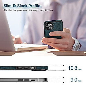 LOHASIC for iPhone 13 Pro Max Case, Slim Leather Luxury Business PU Cover Non-Slip Grip Defender Bumper Shockproof Full Body Protective Phone Cases for iPhone 13 Pro Max 6.7" (2021) - Vintage Blue