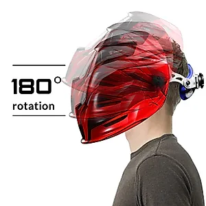 DEKOPRO Solar Powered Welding Helmet Auto Darkening Professional Hood with Wide Lens Adjustable Shade