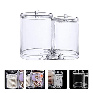 Cabilock Cotton Swab Holder Transparent Conjointed Cotton Swabs Storage Box Makeup Cotton Pads Box Toothpick Cass Cosmetic Organizer Holder for Home Bathroom Washroom Supplies Bathroom Containers