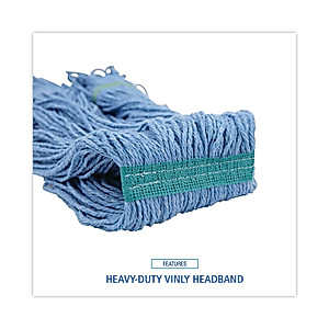 Boardwalk BWK502BLNB Super Loop Wet Cotton/Synthetic Mop Head - Medium, Blue