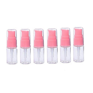 erioctry 10ML Portable Empty Refillable Bottle Cream Shampoo Lotion Treatment Pump Bottle with Cap Travel Bottles Toiletries Liquid Container for Cosmetic Make-up Pack of 6 (Transparent)