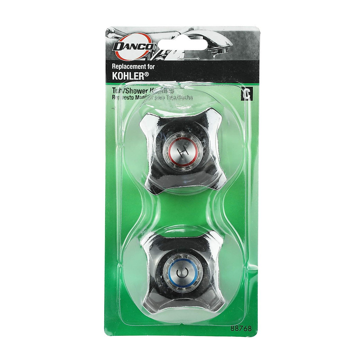 DANCO Durable Metal Constructed Tub/Shower Faucet Handles for Kohler, Chrome, 2-1/16-Inches, 1-Pack (88768)