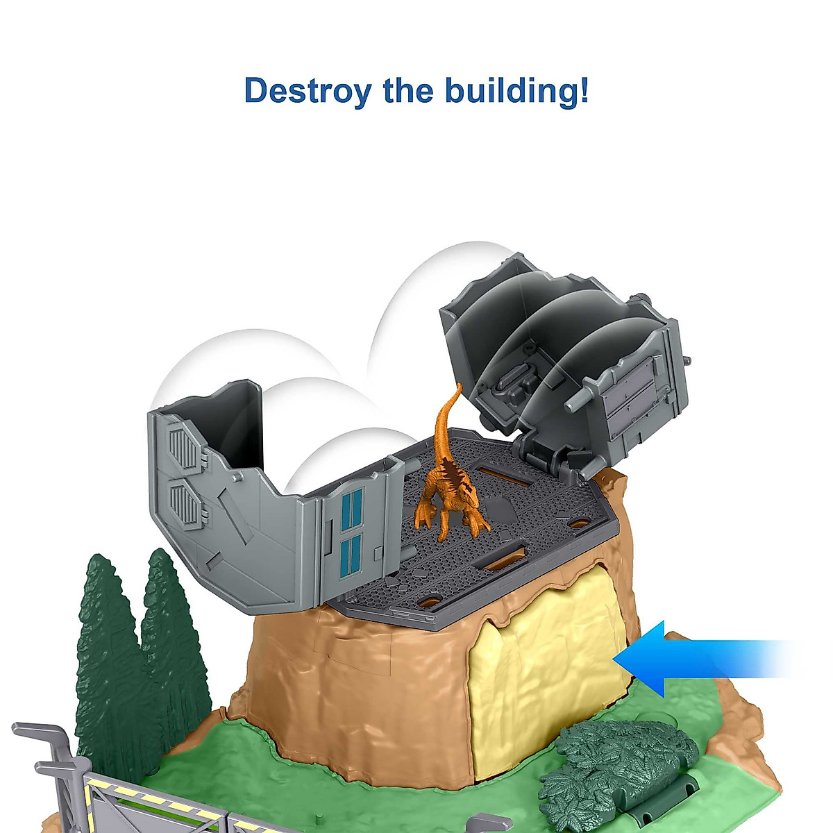 Mattel Jurassic World Dominion Minis Giganotosaurus Rampage Playset with 2 Mini Dinosaur Figures and Break Apart Features, Toy Set