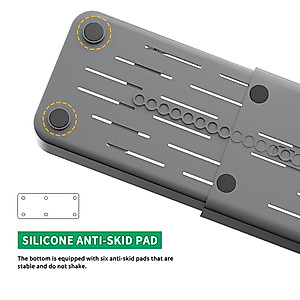 AEARY Kitchen Drawer Silverware Organizer, Adjustable Cutlery Organizer, Expandable Utensils Holder, Silverware Dividers Tray, Storage for Flatware, Large Drain Board (Gray,2 Sets)