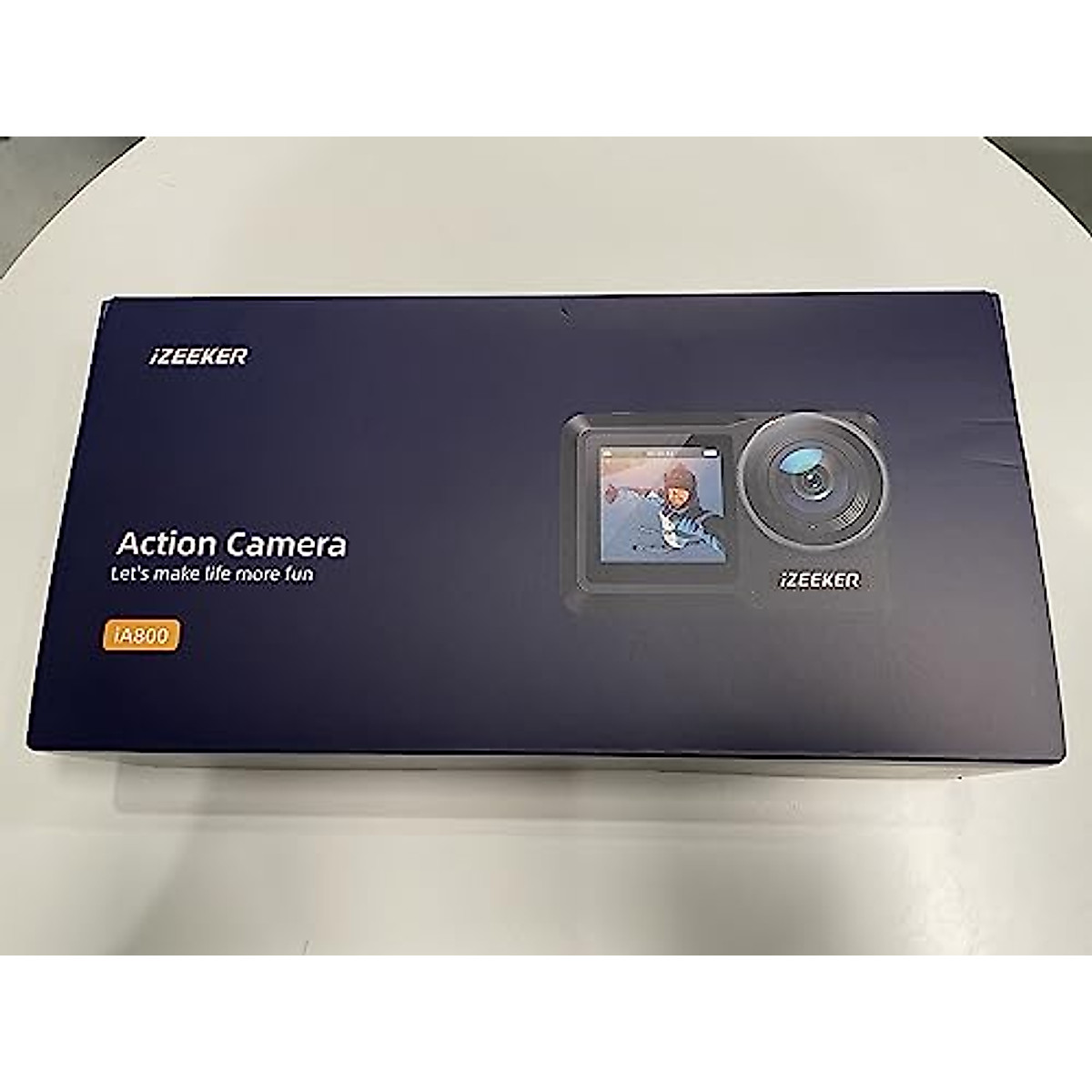 iZEEKER Action Camera 4K 24MP with Touchscreen, 40M Underwater Camera Waterproof, Dual Screen Vlog Camera with EIS3.0, WiFi, Remote Control with 2X 1350mAh Batteries,Charger and Accessory Kit-iA800