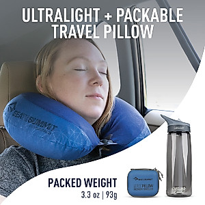 Sea to Summit Aeros Premium Traveller Inflatable Neck Pillow, Navy Blue