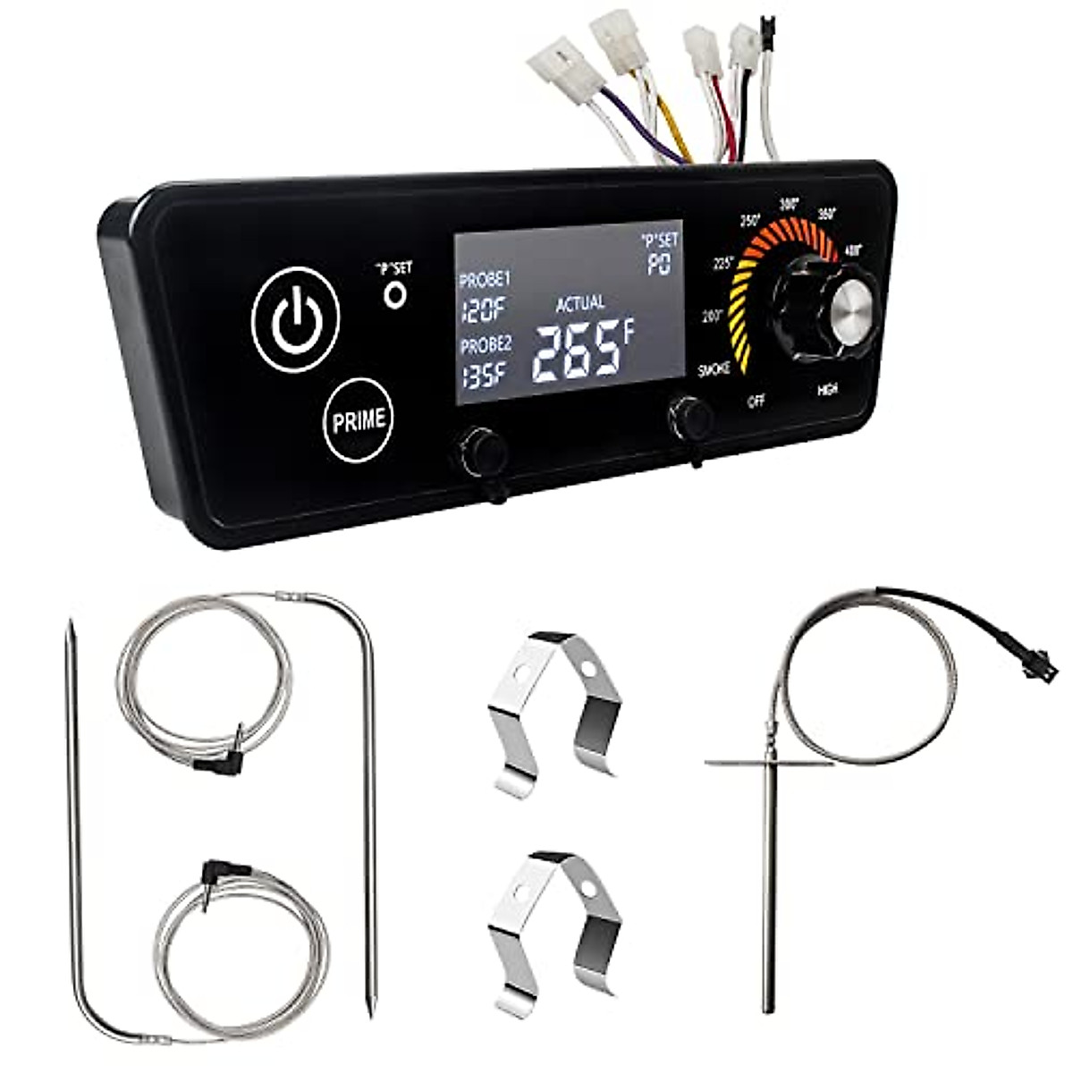 Digital Controller Board Repalacement Parts,Compatible with Pit Boss Wood Pellet Gill Classic Austin XL/Tailgater/Whiskey Still,with Meat Probe and Temperature Sensor.