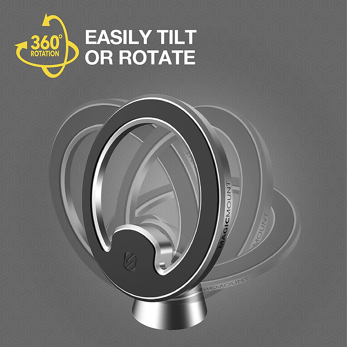 Scosche MagicMount MEMSD-SP Elite2 Magnetic Dashboard Mount for Magsafe Mobile Devices, Cell Phone Holder for Car Dash, 360° Adjustable Magnet Head, Compatible w/iPhone 15, 14, 13, 12 & MagSafe Case