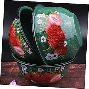 Operitacx Thickened Enamel Bowl Japanese Ramen Bowls Rice Bowls Japanese Pasta Accessories Enamel Popcorn Bowl Kneading Dough Bowl Instant Noddle Bowl Lunch Supply Soup Bowl Food Accessories