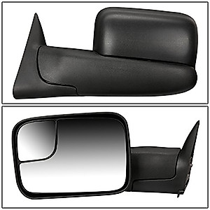 DNA Motoring TWM-010-T222-BK Pair of Manual Adjustment Towing Side Mirrors Compatible with 03-14 E-150 E-250 E-350 E-450 E-550 / Econoline,Black Housing