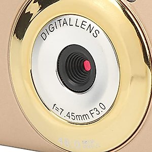 Jeanoko 48MP Digital Camera, Portable Digital Camera Continuous Shooting Self Timer Metal Automatic Light Sensitivity Speed for Senior Citizen(Gold)