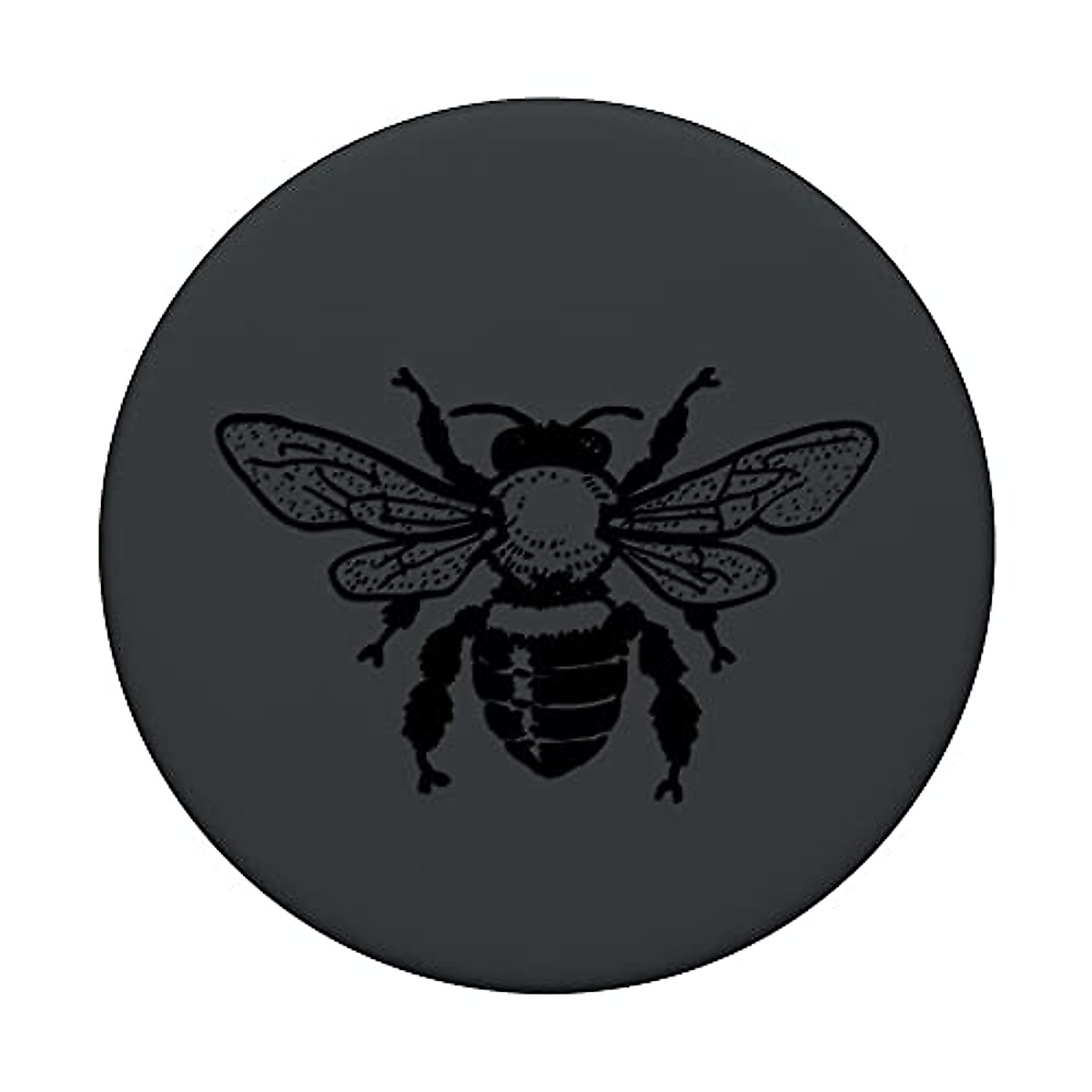 Black Bee Honeybee On Dark Gray PopSockets Swappable PopGrip