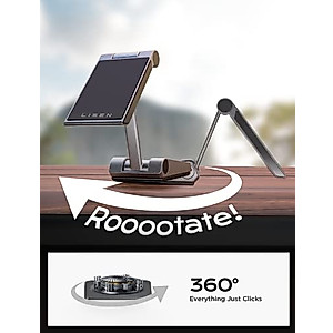 LISEN Magnetic Phone Holder for Car,360° Rotate Alloy Folding Magnetic Car Phone Holder,Metal Magnetic Phone Mount with 2023 Super Magnet,Super Sticker,Easy Installation,Compatible with All Phones