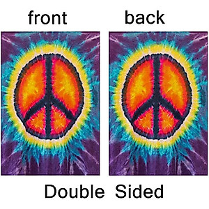 12X18 Garden Flag,Gesmatic Peace Garden Flag Christmas Garden Flag Abstract Peace Sign Design Tie Dye Garden Flag Décor Farmhouse Burlap Yard Outdoor Decoration for Homes, Yards and Gardens