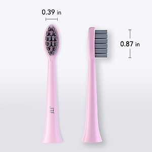 JTF Sonic Smart Toothbrush Genuine Gentle Brush Heads, 3 Pack, Pink, P200