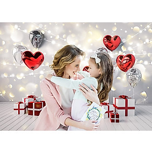 Alltten 7x5ft Happy Valentines Day Backdrops for Photography Valentine's Day Photo Backdrop Valentine's Day Decorations for Party Studio Props F35 Grey
