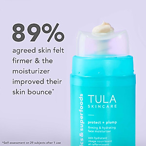 TULA Skin Care Protect + Plump Firming & Hydrating Face Moisturizer - Skincare-First, Daily Ageless Moisturizer, Minimizes the Look of Wrinkles & Fine Lines, 1.6 oz.
