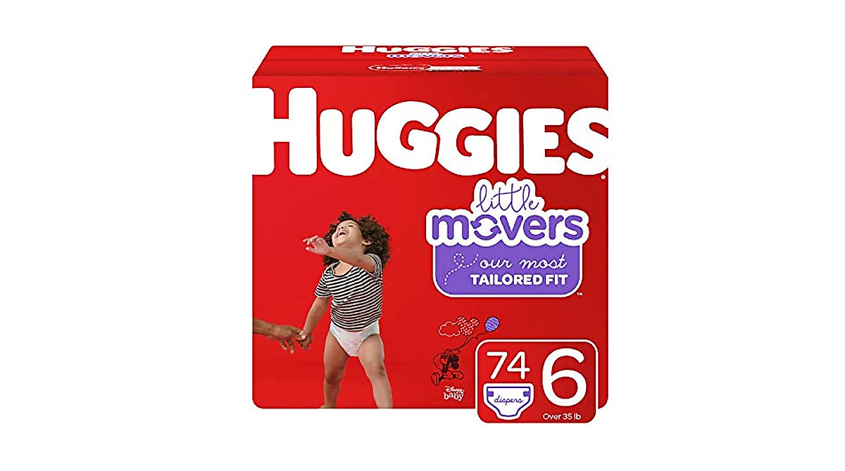 Huggies Little Movers Size 6 Diapers - 74 Count for Active Babies