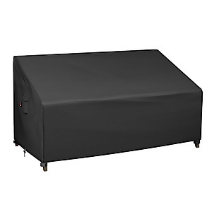 iBirdie Patio Furniture Sofa Covers 60W x 42D x 30H 2-Seater inch Outdoor Waterproof Couch Loveseat Bench Cover, Black