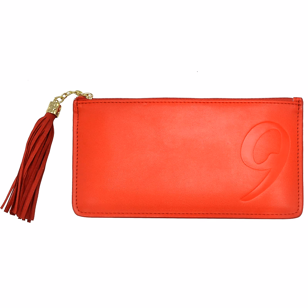 Fengshuibringluck Red Faux Leather Purse 9 Wealth Wallet Tassel Lady Purse Good Luck