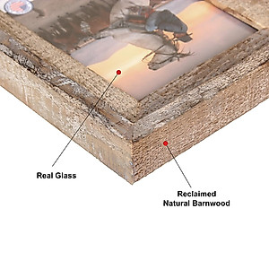 Rustic Barnwood Picture Frames 11x14 - Natural Reclaimed Wood Real Glass Wall Hanging - Handcrafted Vintage Distressed, 1 3/4" Frame Width