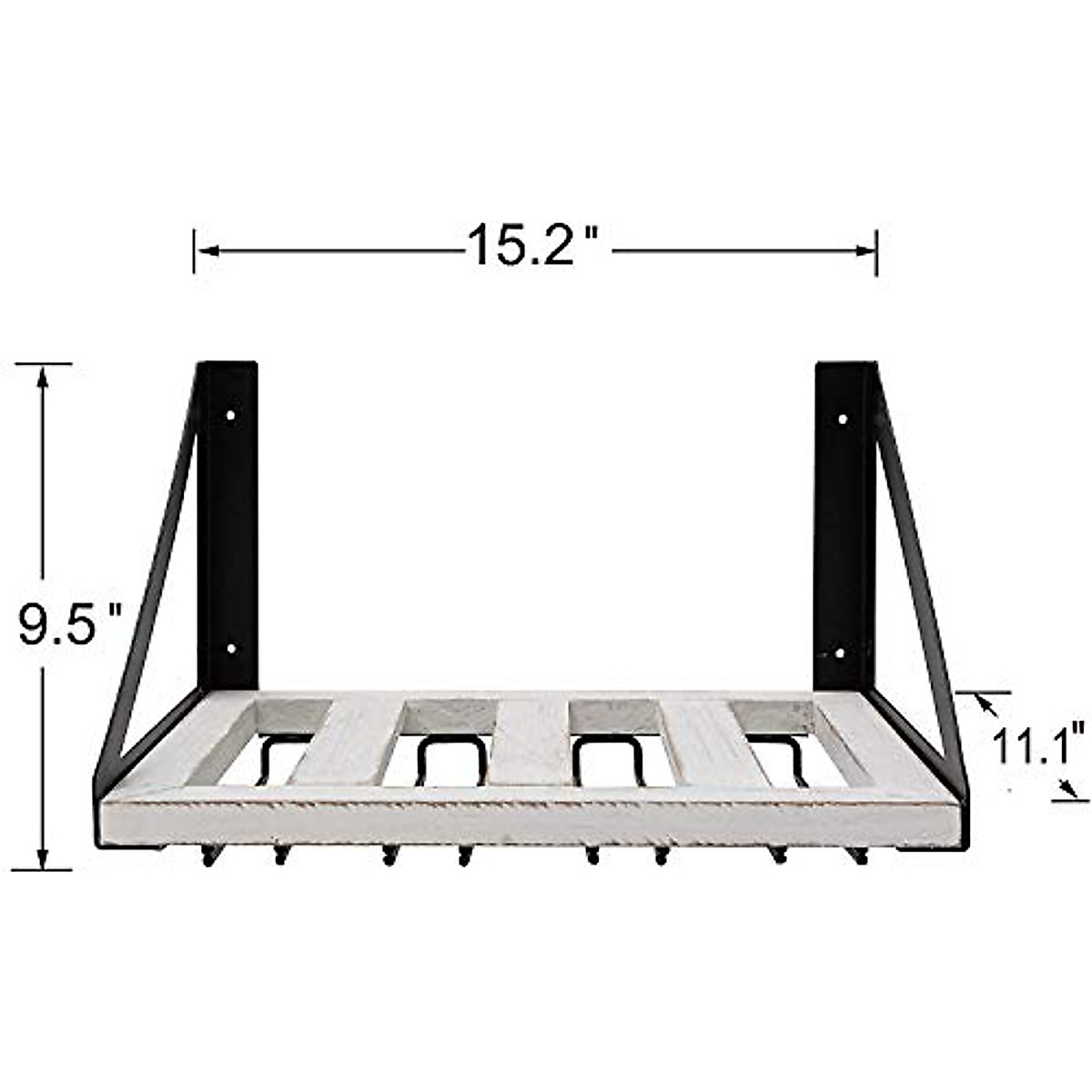 Rustic Wood Wine Rack Wall Mounted 15 Inch Wine Storage Holder Racks, Stemware Racks for Bar, Kitchen Dining