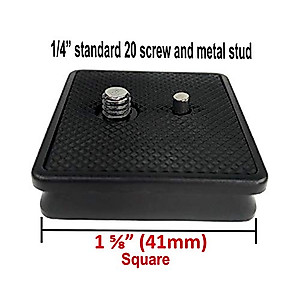 DaVoice 41mm Tripod Quick Release Plate Camera Mounting Parts Replacement for Ambico V-0552 V-0554, Sunpak 7500 Pro 7500tm 7575, Kalimar Pro-Tech V-40, Samsonite 1100 2601 Quantaray Tripod Mount 1 5/8