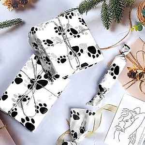 Kavoc 60 Sheets 20 x 20 Inch Dog Paw Print Tissue Paper Puppy Paws Gift Wrap Tissue for Gift Bags Wrapping Paper Rustic Art Holiday Wrapping Paper for DIY Crafts