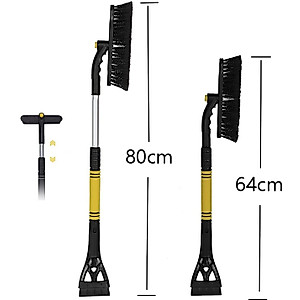 ALLTALE 2-in-1 Detachable Snow Brush and Ice Scraper, Heavy Duty ABS Scraper and Scratch Resistant PVC Brush for Cars, Trucks