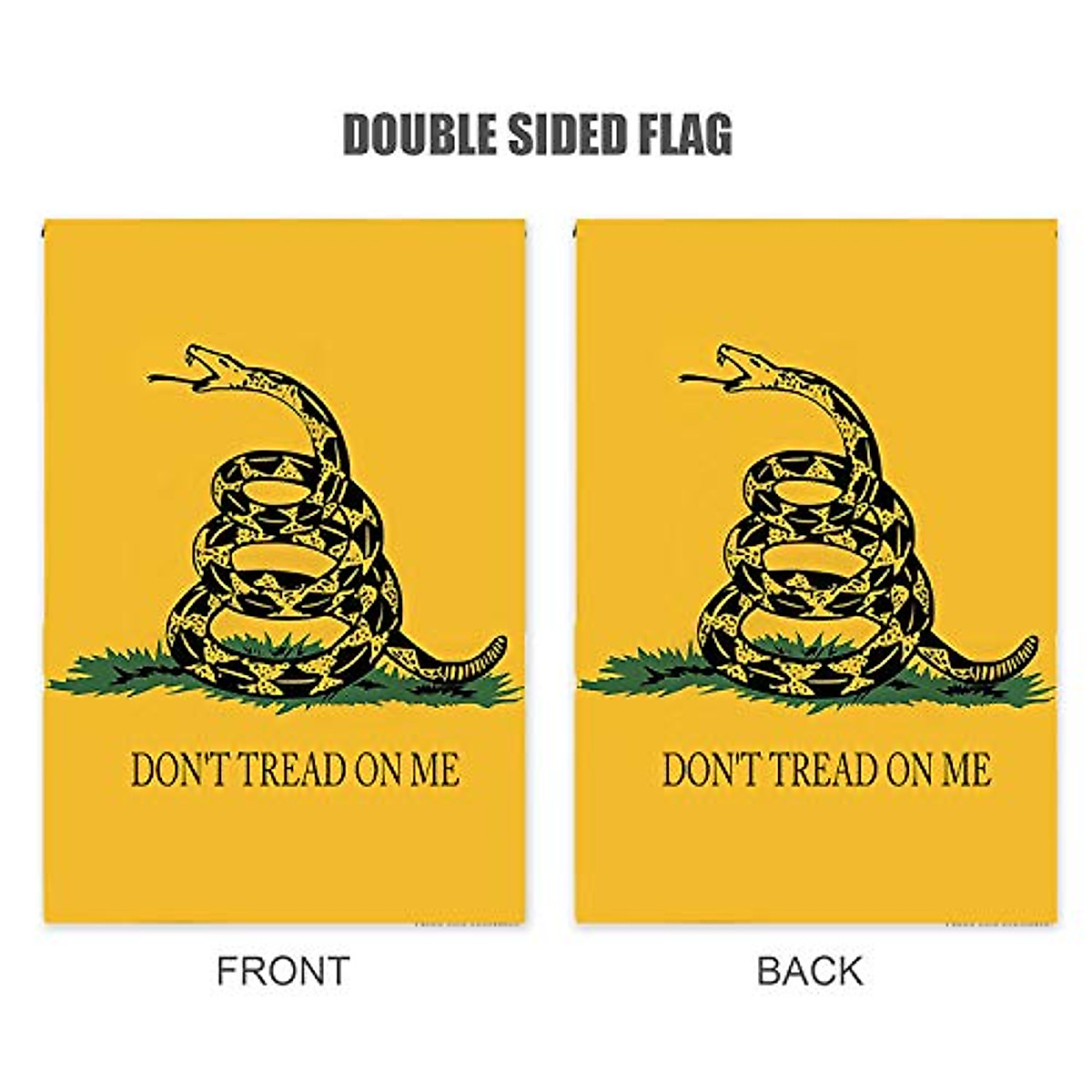 Embroidered Dont Tread on Me Gadsden Garden Flag 12x18 Double Sided 100% Heavy Duty Nylon 2ply Tea Party Rattlesnake Garden Yard Flags Banner for Outdoor Decor,Fade Resistant,Waterproof