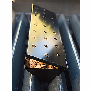 Charcoal Companion Large Nonstick V-Shaped Smoker Box for Gas Grills -- Provides Great Smoky Flavor -- CC4057