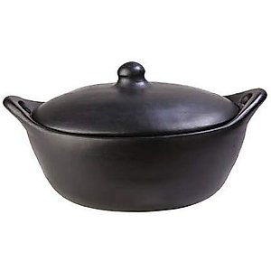 Chamba Black Clay Oval Roaster, Small 3 qt.