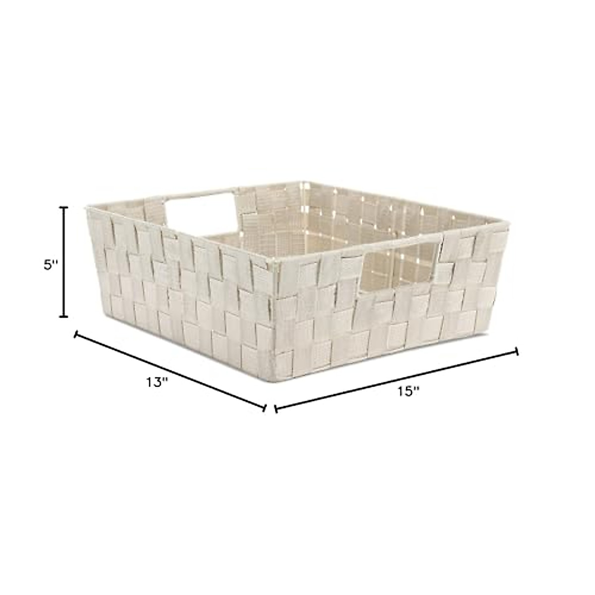 Whitmor Woven Strap Shelf Tote Latte, 1 Count (Pack of 1)