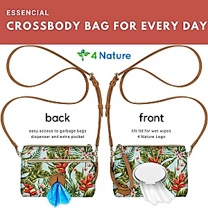 4 Nature Diaper Clutch Bag, Lightweight, Water Resistant and Bag Dispenser with Wipes Holder and Adjustable Straps for Cross Body (Tropical Paradise)