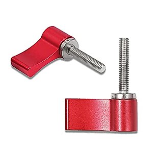 LEONTOOL 2 Pcs M4 20mm Male Threading Rotating Knob Adjustable Thumb Lever Screw with Single Wing for Camera Equipment(Red)