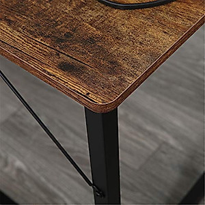 XICA L Shaped Computer Desk with Computer Case Stand for Home and Office (Dark Wood)