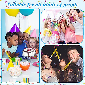 LCPQMZGH 24 Pcs Gold Noise Makers Glitter Metallic Fringed Noise Makers Horns for Baby Shower, Kids Birthday, New Year Party Favor - Multicolor