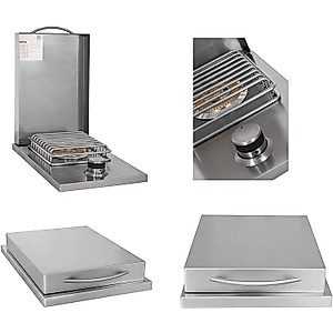 BLAZE BBQ Outdoor Package of 40” LTE Built-in Gas Grill, Dop-In Single Side Burner, 32” Door & Two Drawers Combo, Compact Refrigerator and Accessories (Grill Cover, Fridge Trim and Rotisserie Kit)