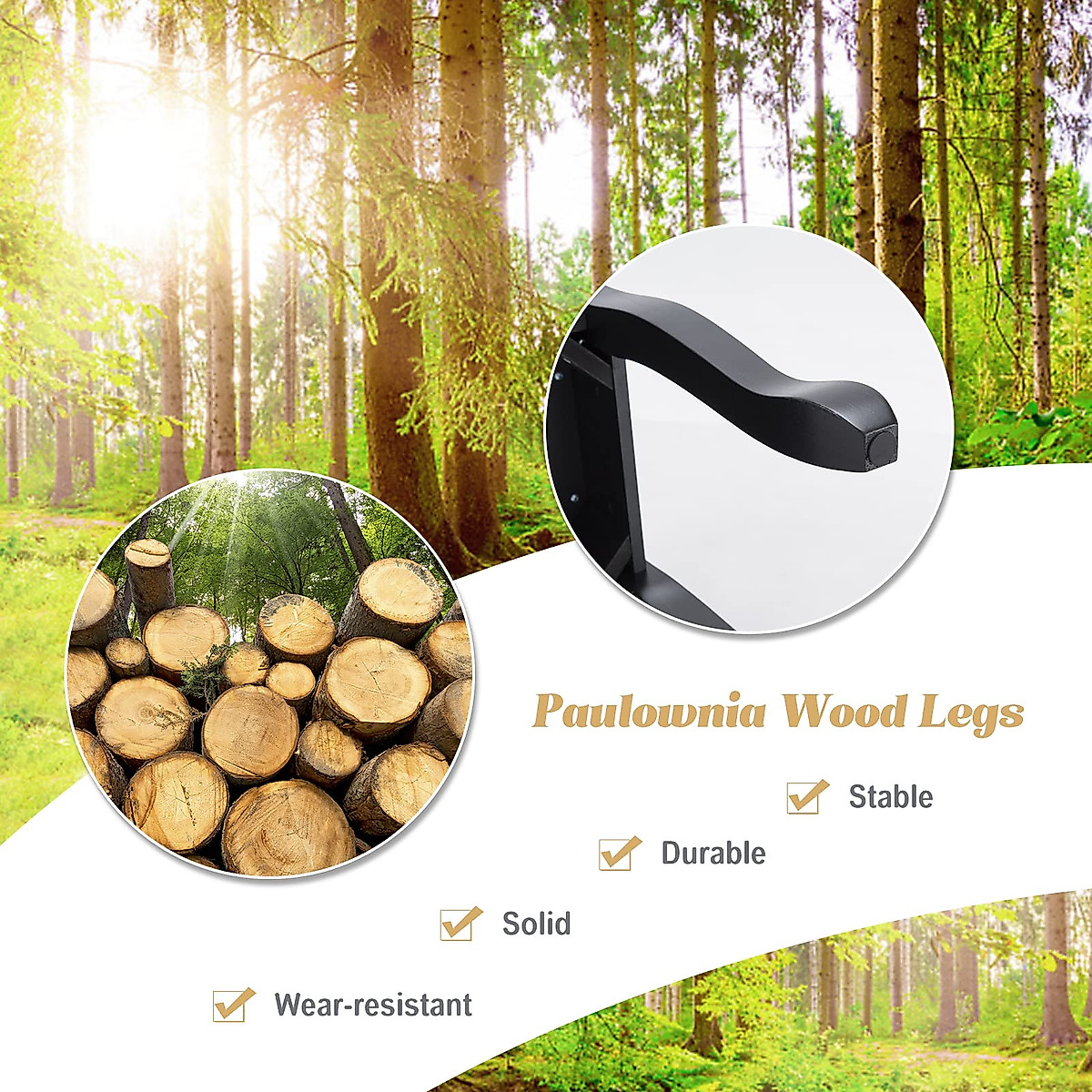 COSTWAY Vanity Desk Set with Mirror, Vanity Desk and Cushioned Stool Set with 5 Storage Drawers, Makeup Dressing Table for Bedroom Women Girls (Black)