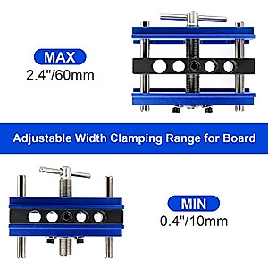Fragraty Dowel Jig, Self Centering Dowel Jig Kit With 6 Drill Guide Bushings, Adjustable Width Doweling Jig Kit for Straight Holes Woodworking Locator Joints Tools, Blue (D888)