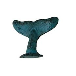 5 Cast Iron Whale Tail Hooks Or Drawer Pulls Coat Hat Closet Hall Tree Sea Foam Green Color