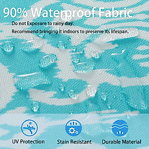 FUNHOME Outdoor Throw Pillow Covers 18x18 inch Set of 2,Waterproof Decorative Pillows Cover with Hidden Zipper,for Sofa Headrest,Patio Furniture Couch Chair,No Insert(Romantic Blue)